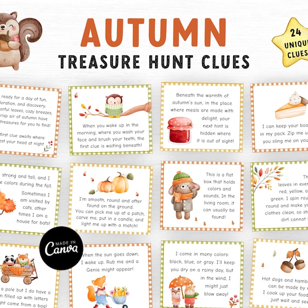 Outdoor Treasure Hunt Clues - Etsy