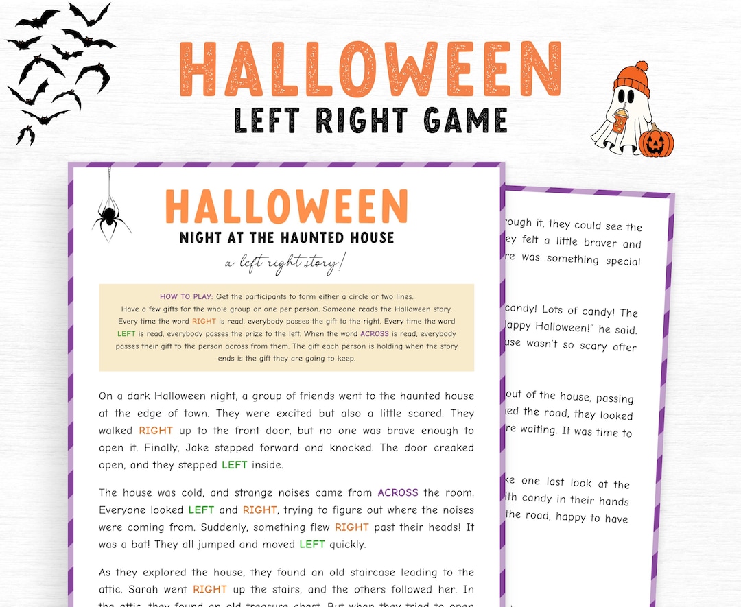 Halloween Left Right Game, Gift Exchange Game, Halloween Party Game ...