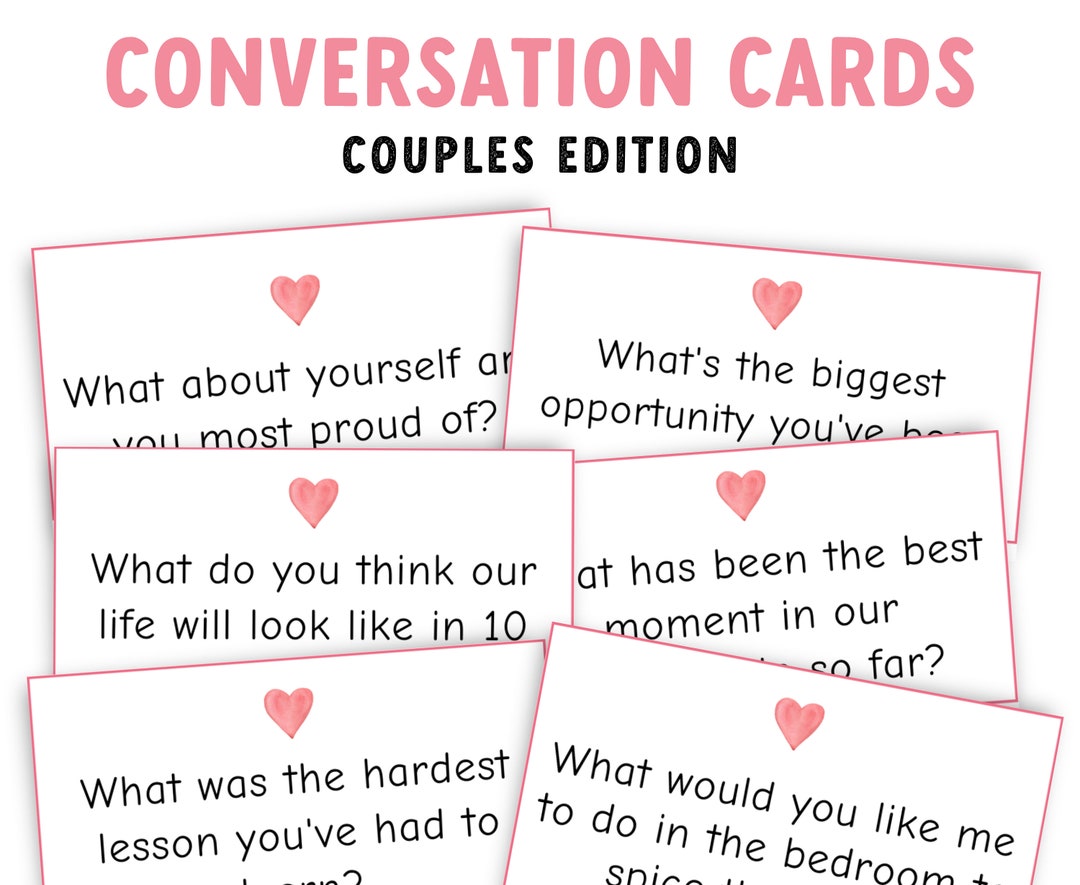 100 Conversation Starters Cards for Couples, Couples Question Cards ...