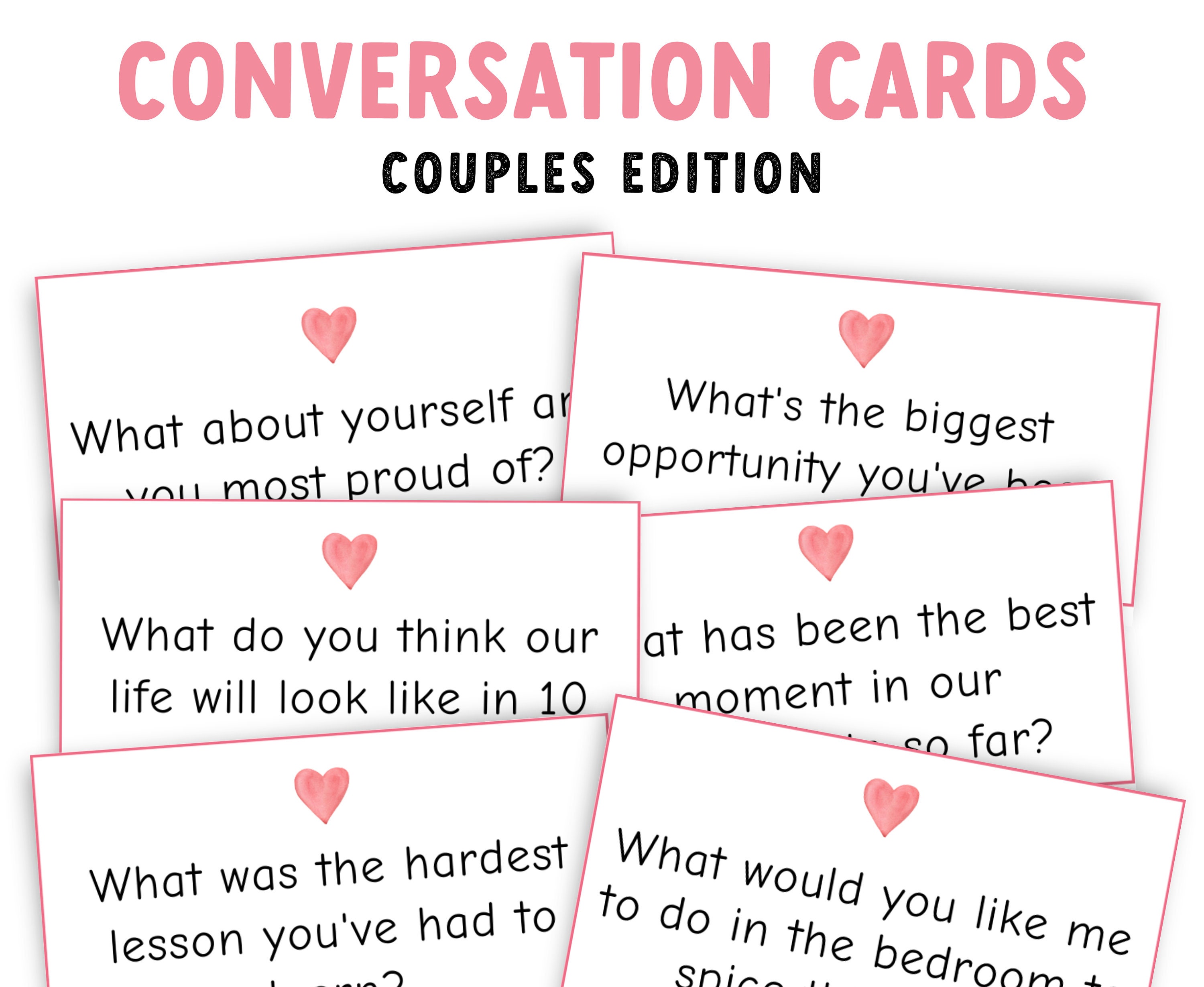 100 Conversation Starters Cards for Couples, Couples Question Cards ...