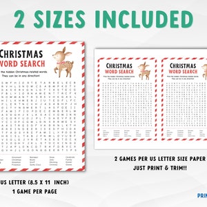 Christmas Word Search Game Printable Christmas Game - Etsy