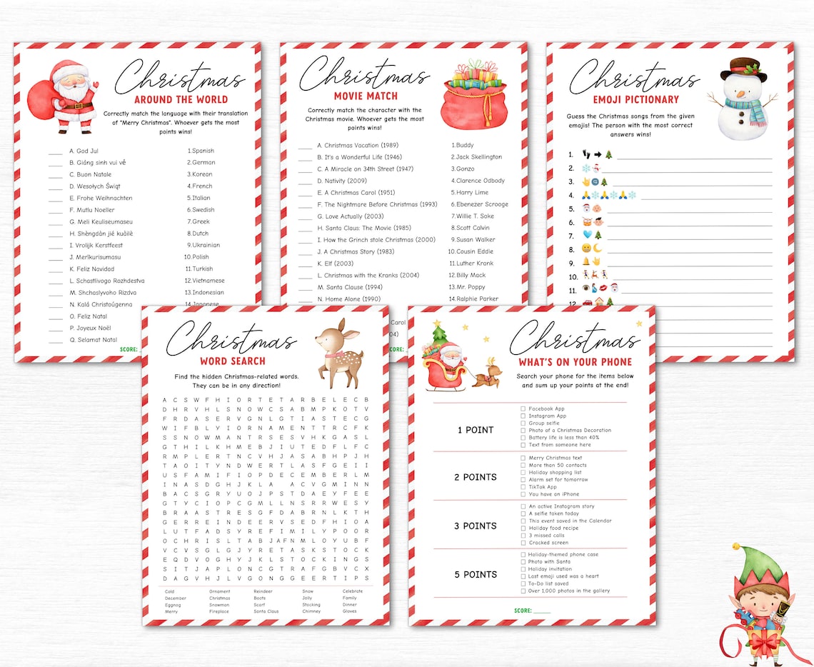 20 Christmas Games Bundle, Printable Christmas Party Games, Christmas ...