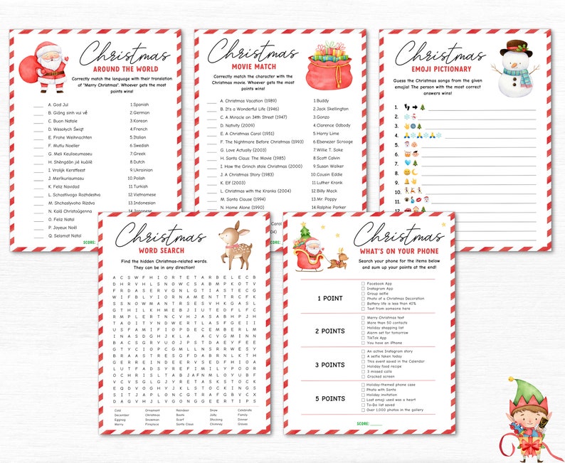 20 Christmas Games Bundle, Printable Christmas Party Games, Christmas ...