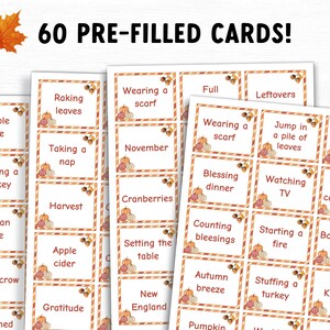 Thanksgiving Charades Printable Game, Charades Cards, Thanksgiving ...