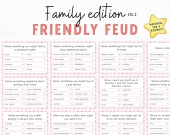 Family Feud Game Printable, Family Game Night, Family Quiz, Friendly ...