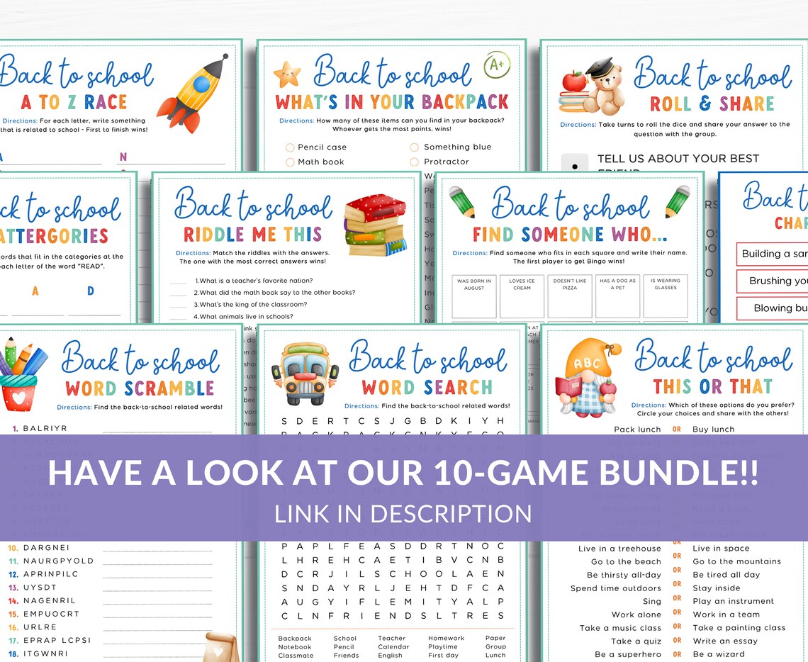 Back to School Riddle Me This Printable Game, Printable Back to School ...