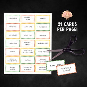 Thanksgiving Charades Printable Game, Charades Cards, Thanksgiving ...