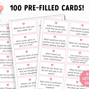 100 Conversation Starters Cards for Couples, Couples Question Cards ...