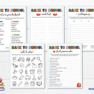 Back to School Games Bundle Printable Back to School Games - Etsy