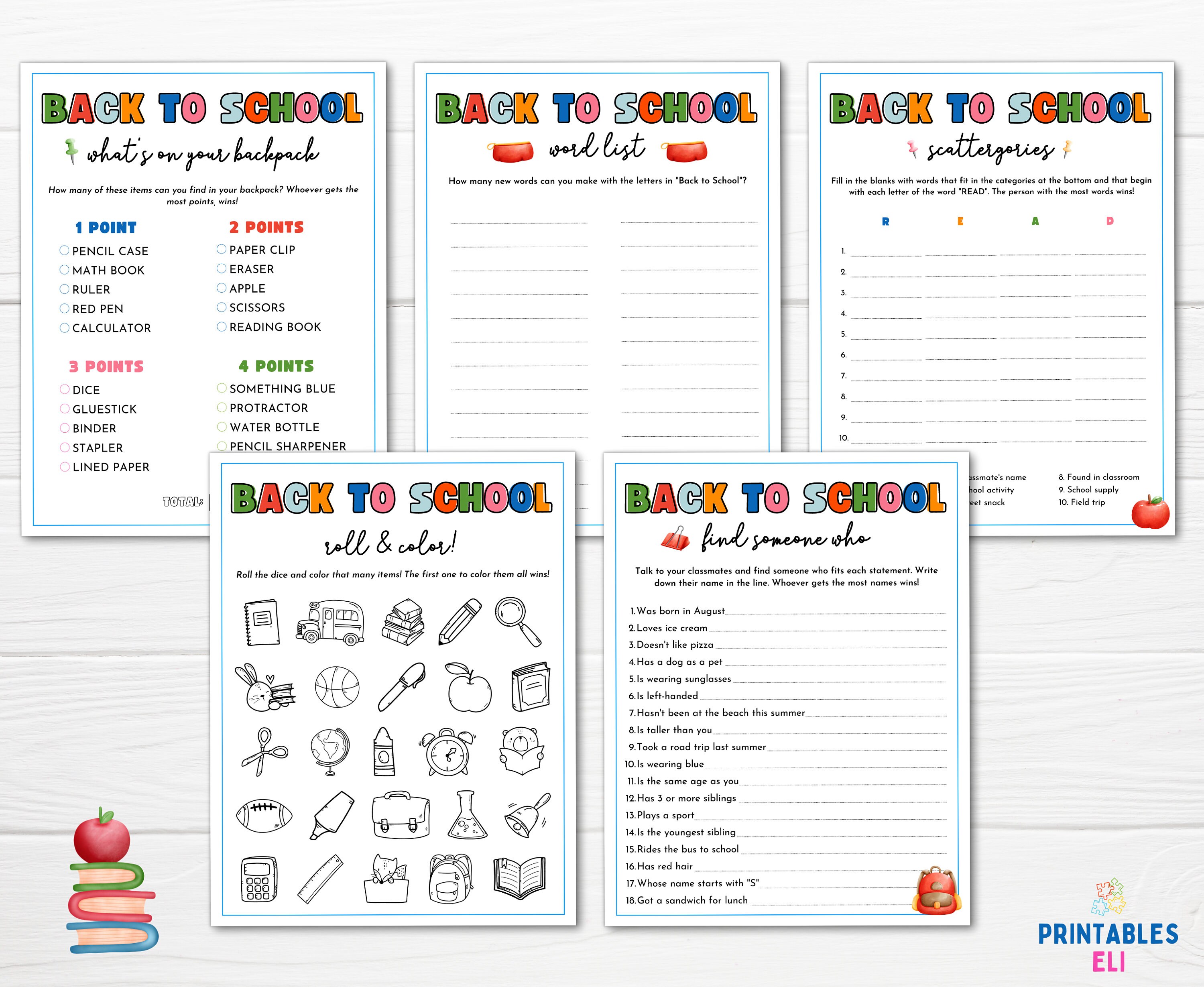 Back to School Games Bundle Printable Back to School Games - Etsy