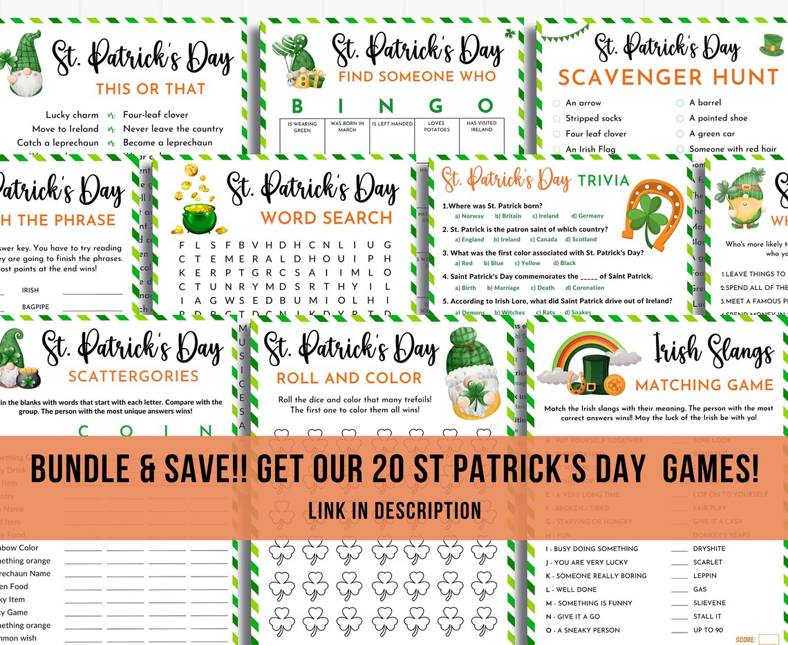 Roll and Color St. Patrick's Day Printable Game - Etsy