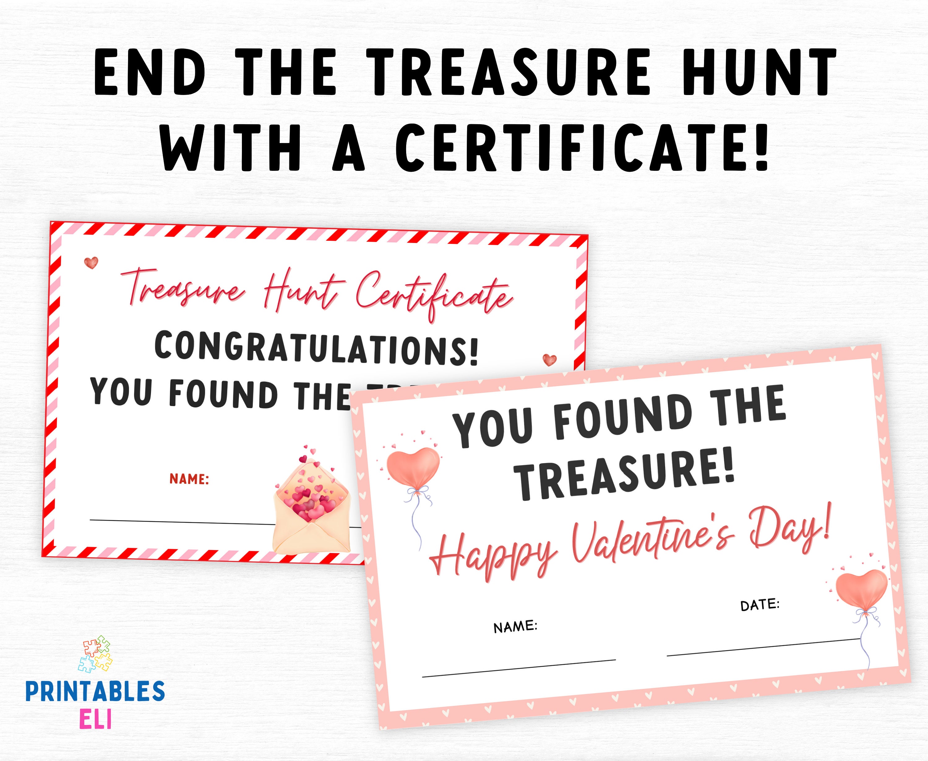 Valentines Day Treasure Hunt, Valentines Scavenger Hunt for Kids ...