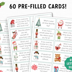 Christmas Conversation Starters, Christmas Party Game Printable, Family ...