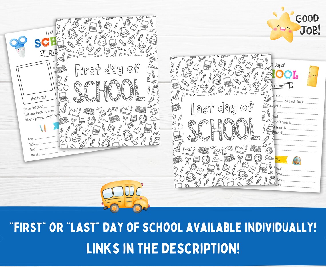 First and Last Day of School Printable, Back to School Questionnaire ...