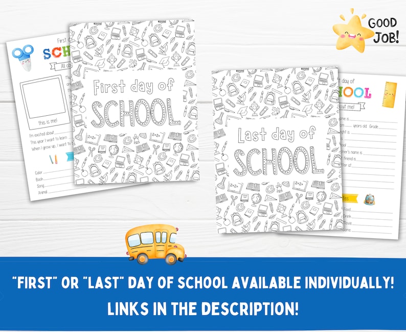 First and Last Day of School Printable, Back to School Questionnaire ...