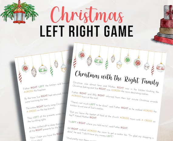 Left Right Game Gift Exchange Game Christmas Party Game - Etsy