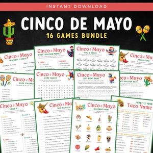 Cinco De Mayo Printable Games, Mexican Party Games Bundle, Games for ...