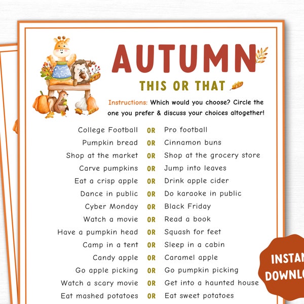 Autumn Party Favors - Etsy