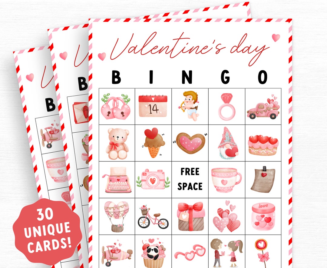 Valentines Day Bingo Cards, Valentines Day Bingo, Valentines Day ...