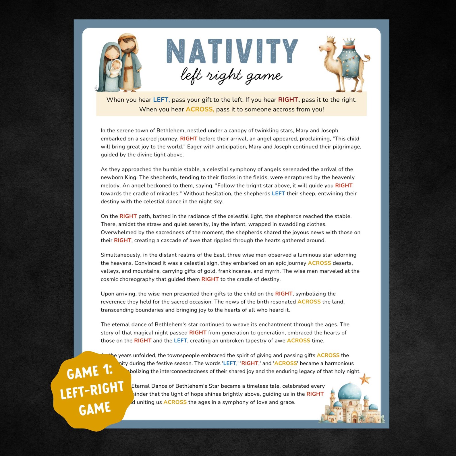 Left Right Nativity Story | Pass the Present Game | Christmas Game ...
