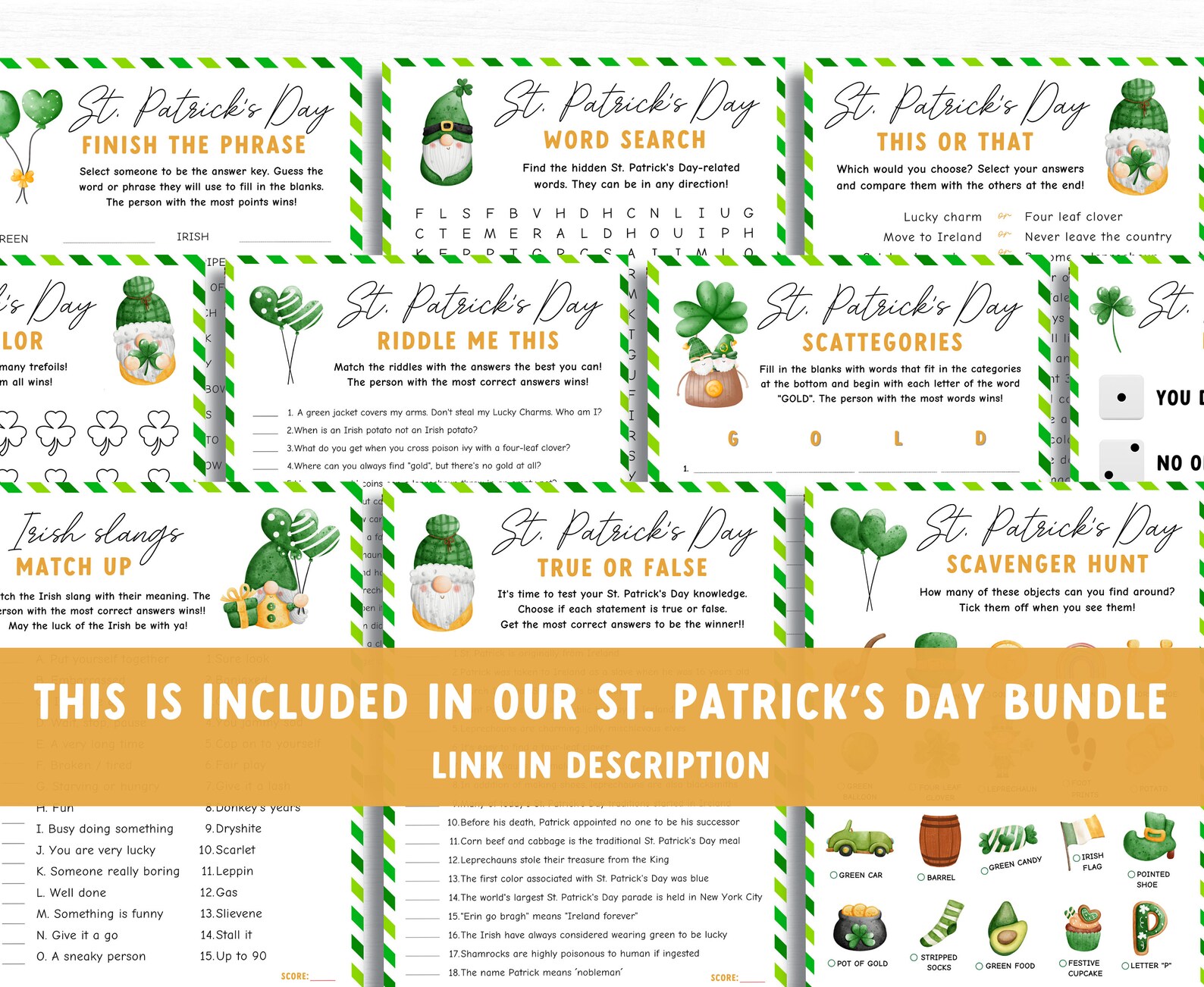 St. Patrick's Day Scavenger Hunt Printable Game - Etsy