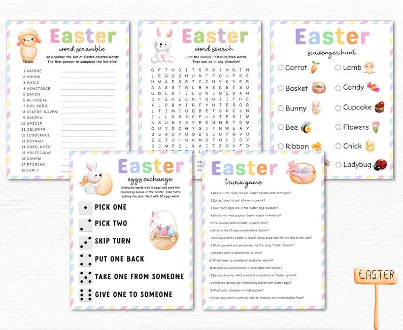 15 Easter Games Bundle Printable, Easter Party Game Printable ...