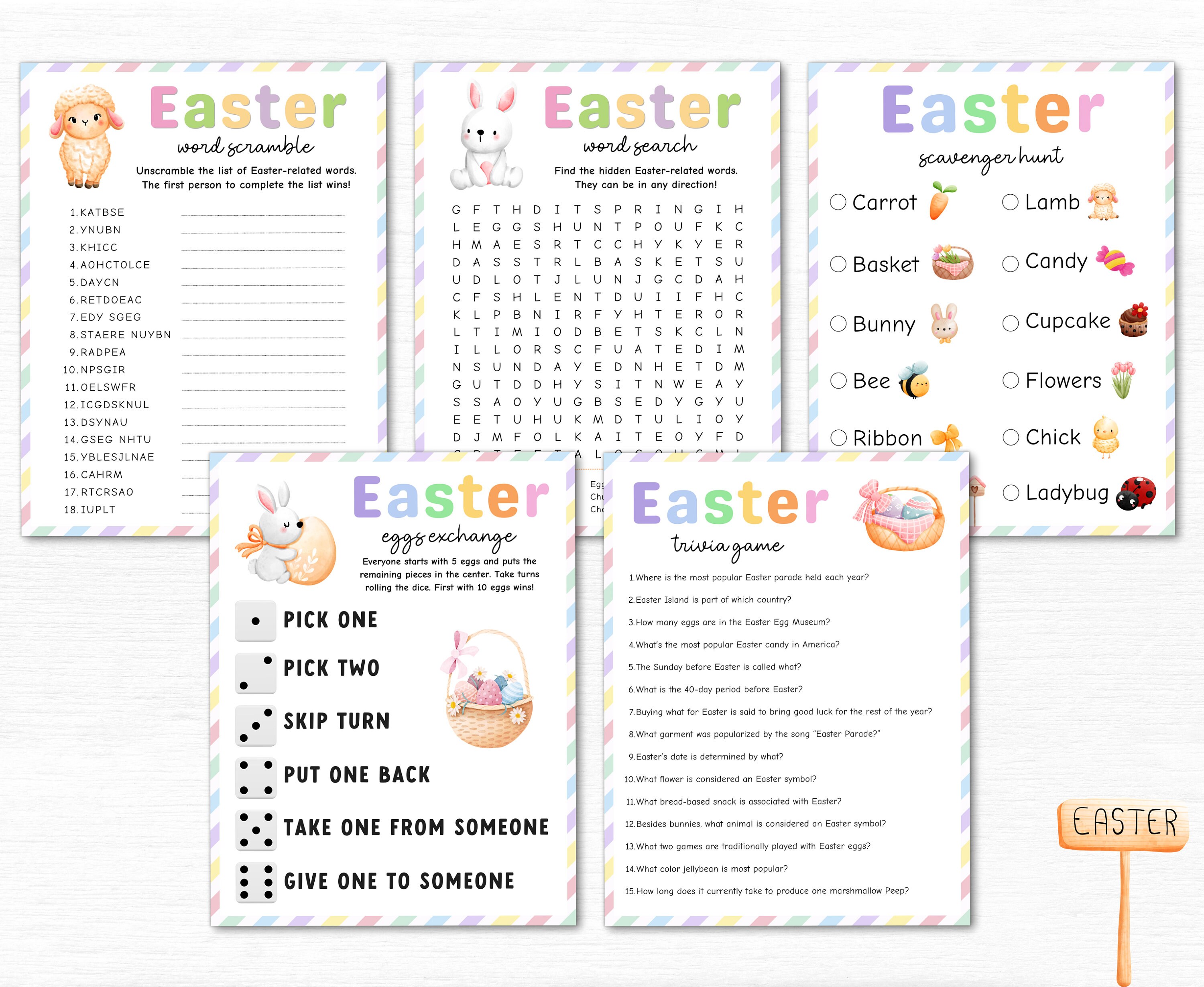 15 Easter Games Bundle Printable, Easter Party Game Printable ...