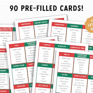 Christmas Taboo Game, Family Party Game, Printable Christmas Family ...