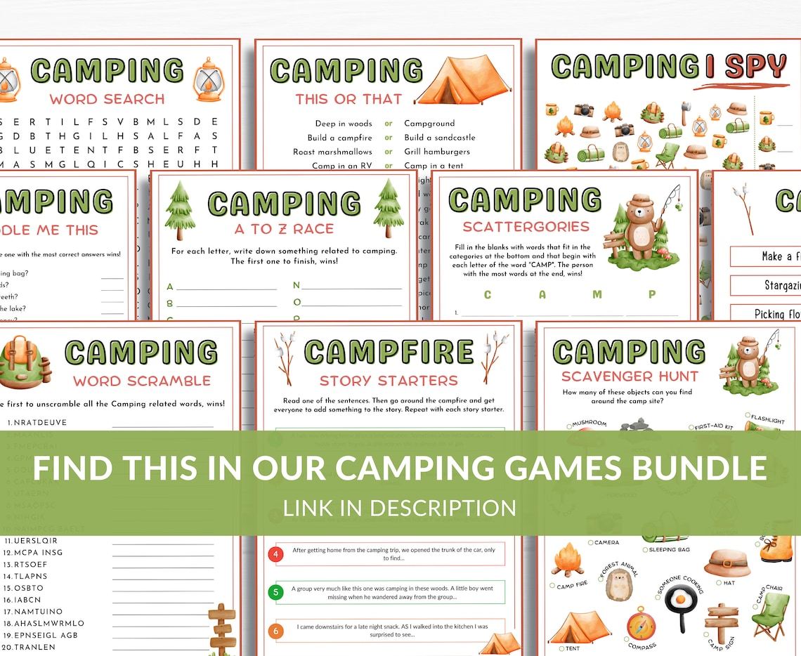 Camping Riddle Me This Printable Game Family Camping Game - Etsy