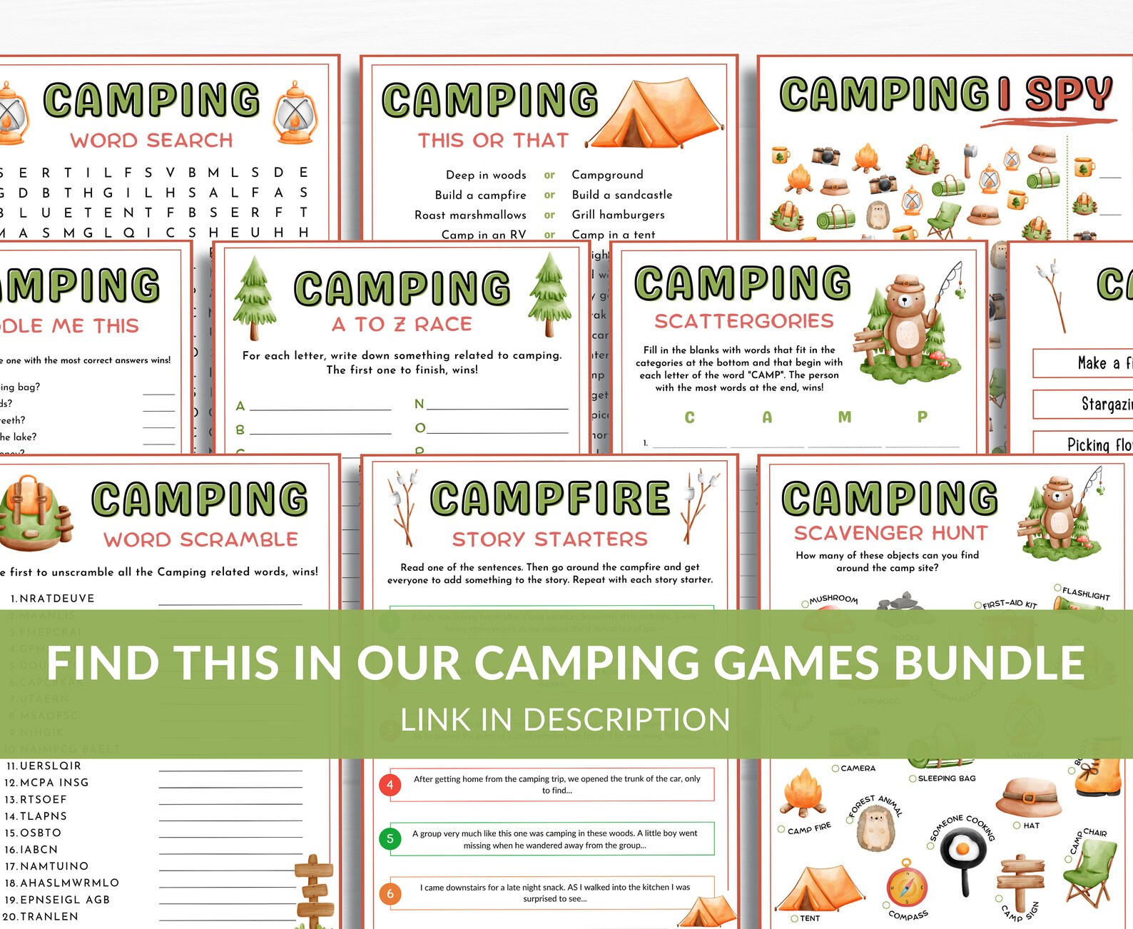 Camping Riddle Me This Printable Game Family Camping Game - Etsy