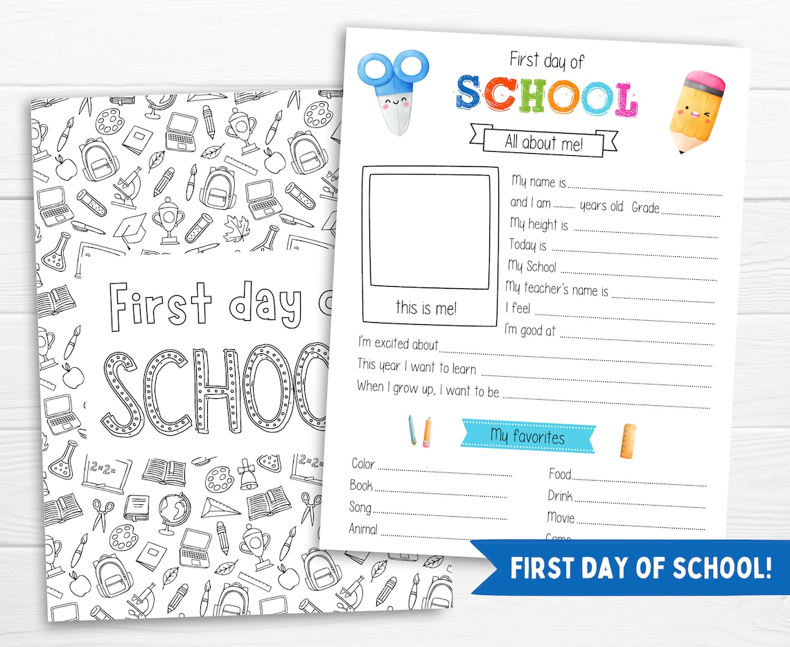 First and Last Day of School Printable, Back to School Questionnaire ...