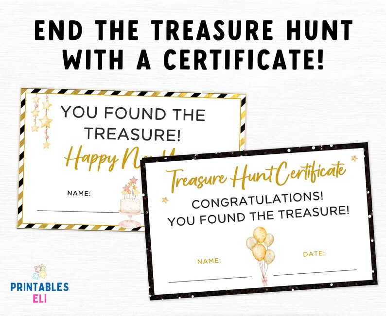 New Years Eve Treasure Hunt Clues for Kids, Holiday Treasure Hunt, Game ...