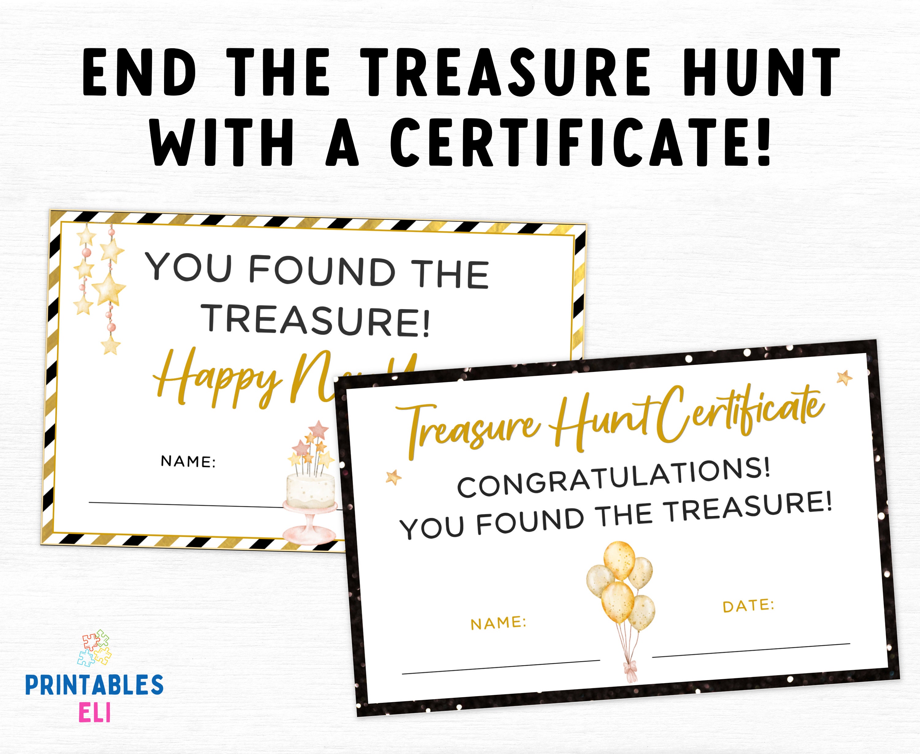 New Years Eve Treasure Hunt Clues for Kids, Holiday Treasure Hunt, Game ...