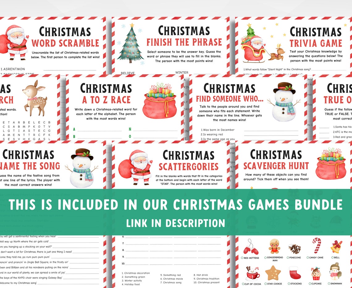 Christmas Trivia Game Adults Printable Christmas Family Game - Etsy