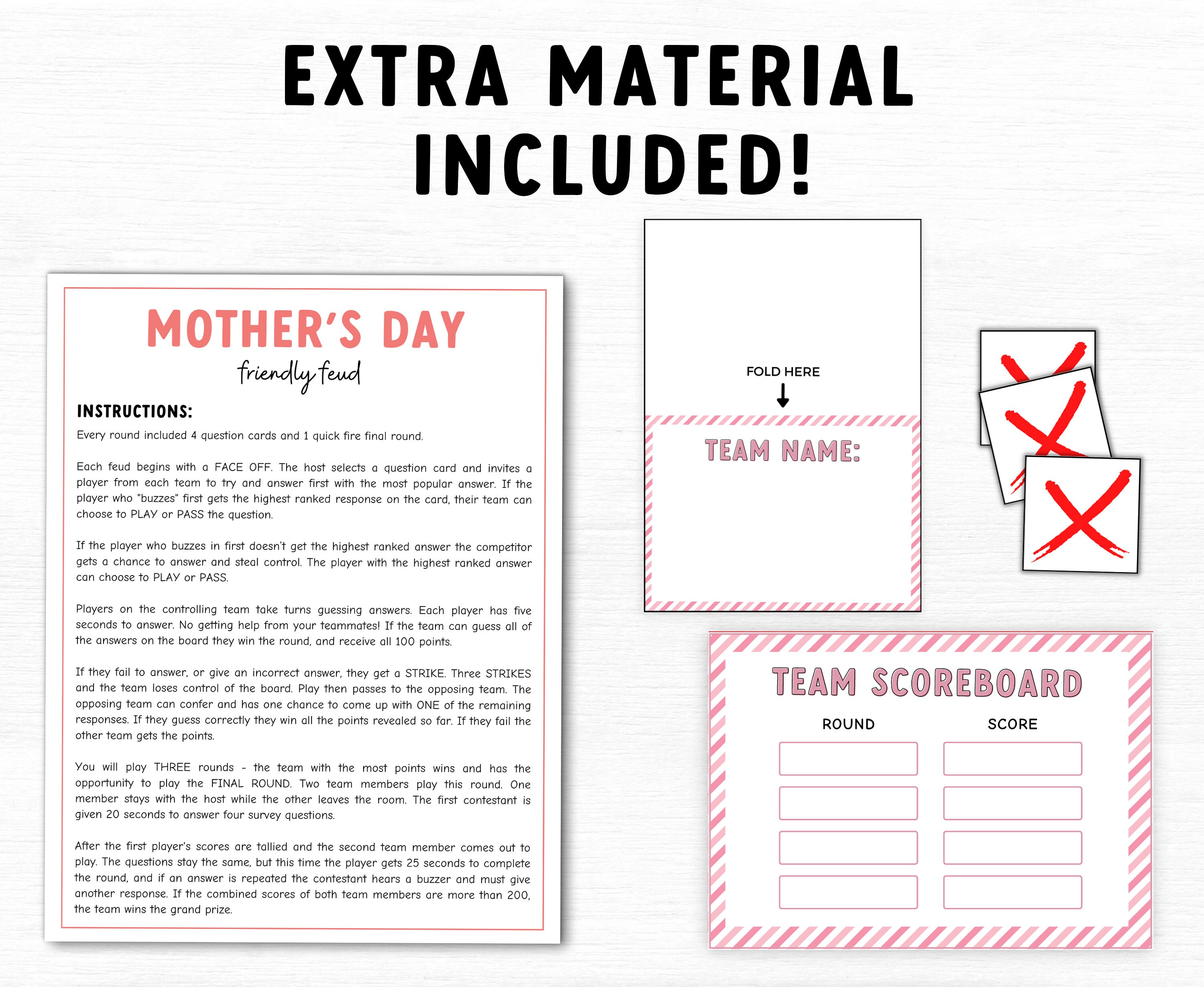 Mother's Day Friendly Feud Game, Trivia Night, Printable Family Feud ...