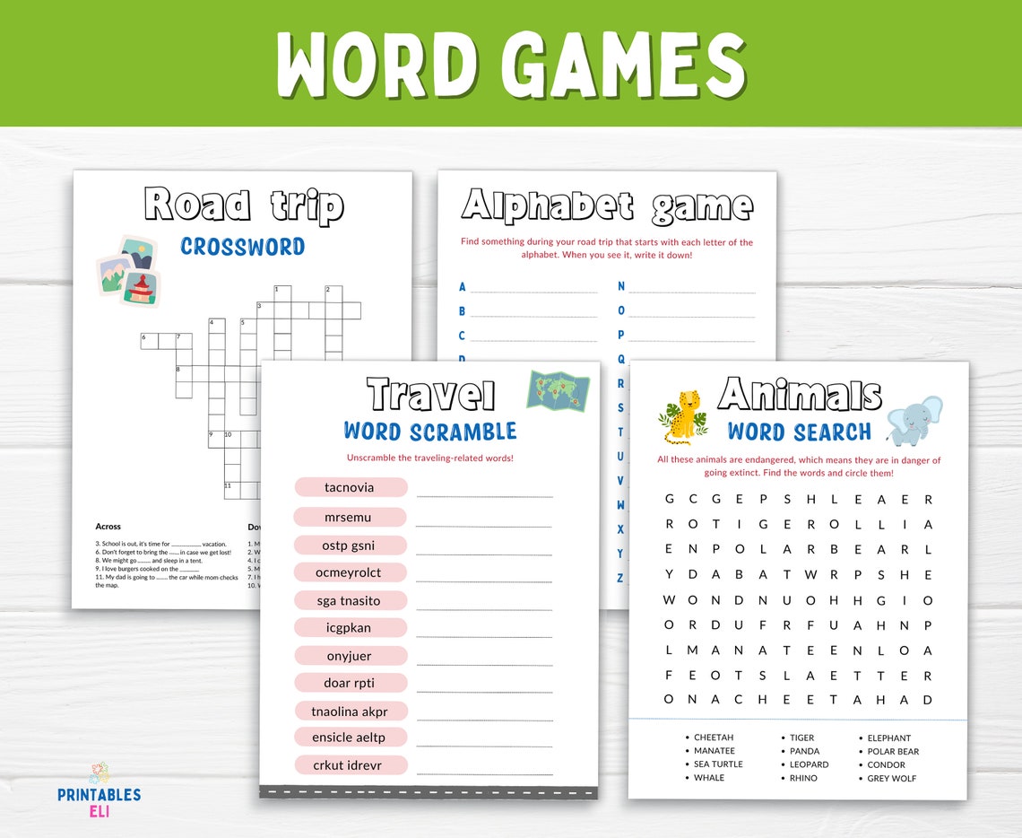 Road Trip Games Bundle, Printable Road Trip Activity Pack, Family Games ...