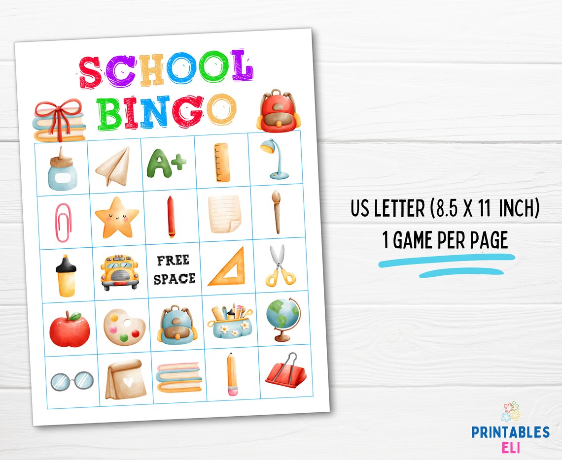Back to School Bingo Cards Printable, School Bingo, Printable Classroom ...