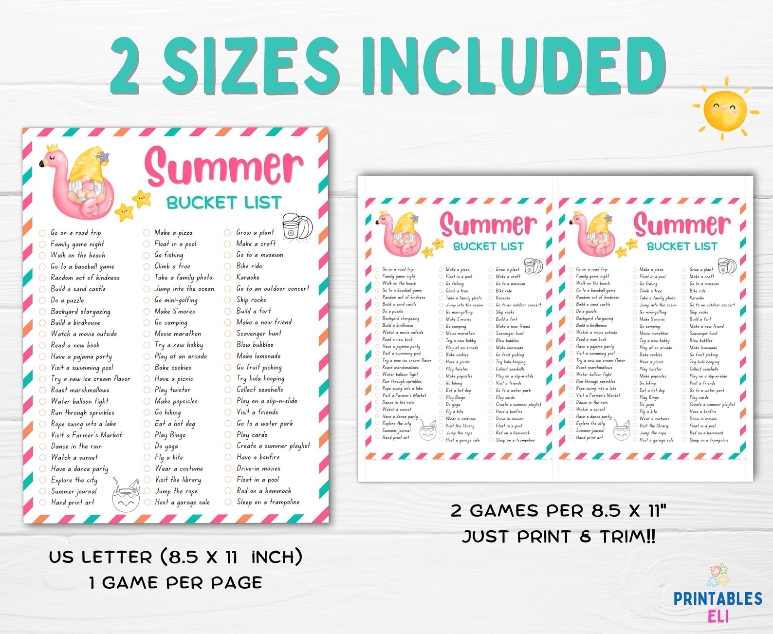 Summer Bucket List Printable Family Summer Bucket List - Etsy