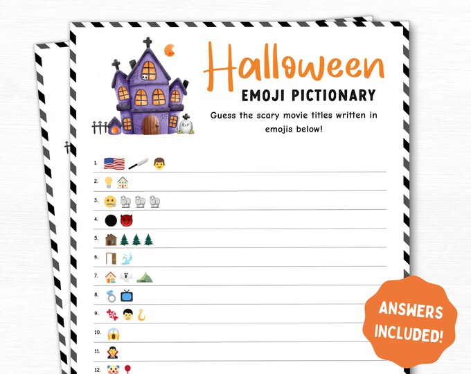 Halloween Horror Movie Emoji Quiz, Halloween Activity, Printables Emoji ...