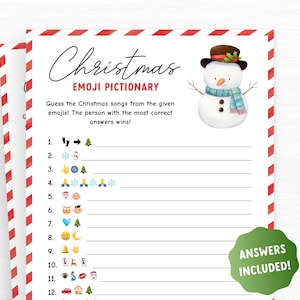Christmas Emoji Pictionary Game, Family Christmas Game Printable ...