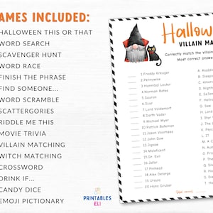 16 Halloween Games Bundle, Printable Halloween Party Games, Halloween ...