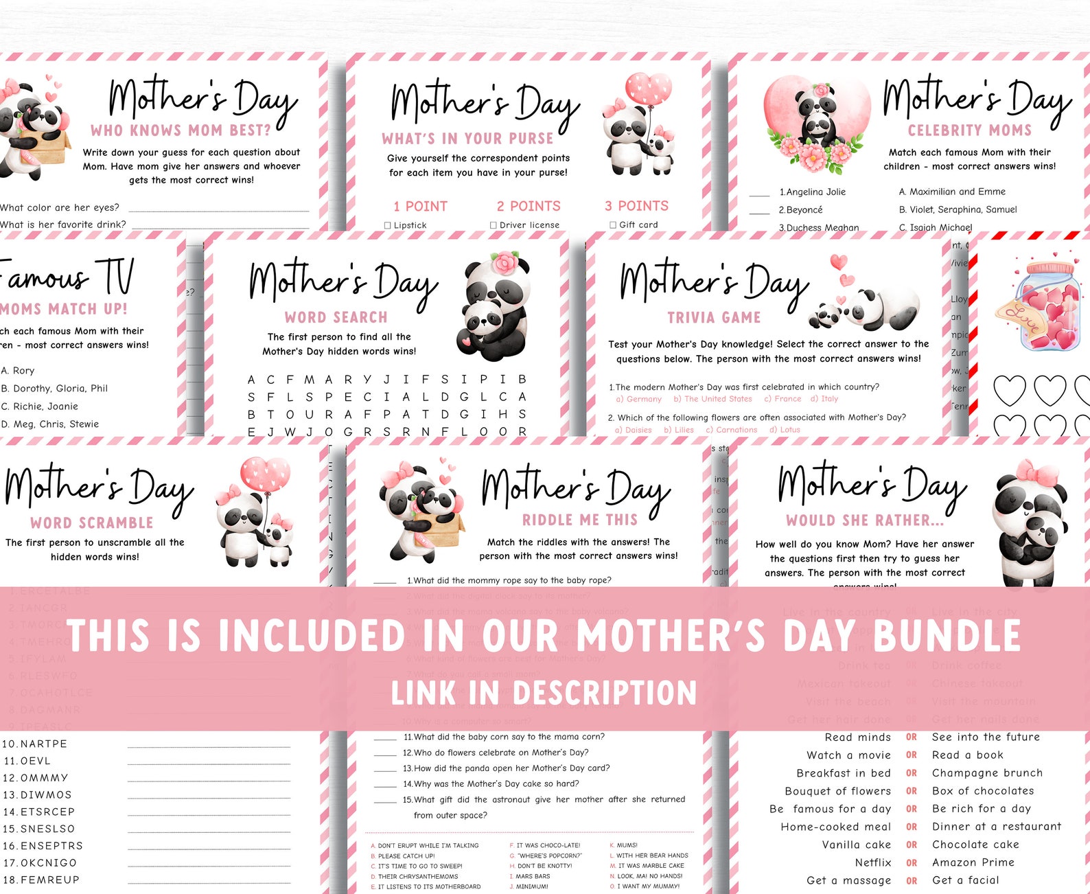 Mothers Day Word Search Game, Printable Mothers Day Party Game ...