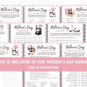 Mothers Day Word Search Game, Printable Mothers Day Party Game ...