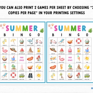 Summer Bingo Cards Printable, Summertime Bingo, Printable Summer ...