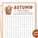 Fall Word Search Printable Game, Printable Autumn Party Game, Fall ...