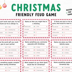Christmas Friendly Feud Game Christmas Party Game Printable - Etsy