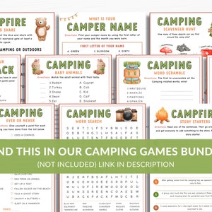 Camping Charades Printable Game, Camping Pictionary, Draw It Printable ...