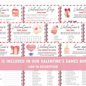 Valentines Day Love Songs Match up Game Printable, Family Game ...