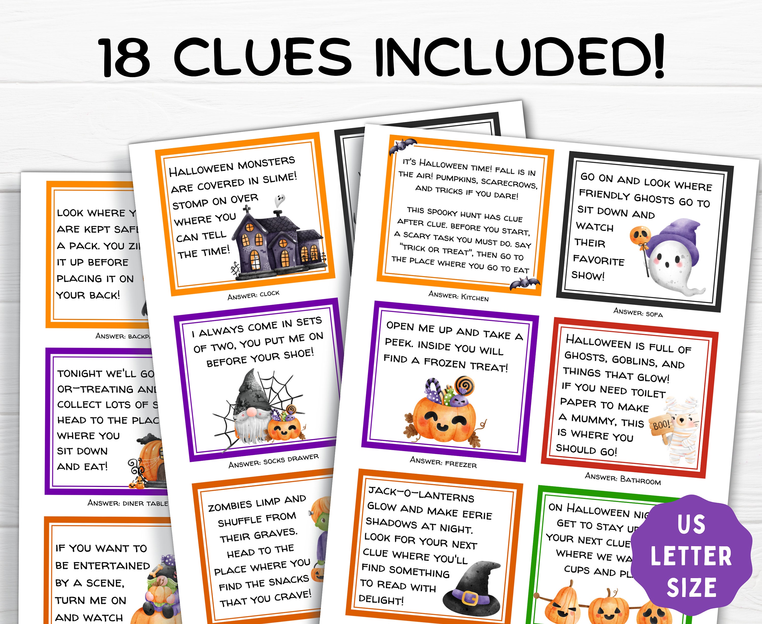 Indoor Halloween Treasure Hunt, Halloween Scavenger Hunt for Kids ...