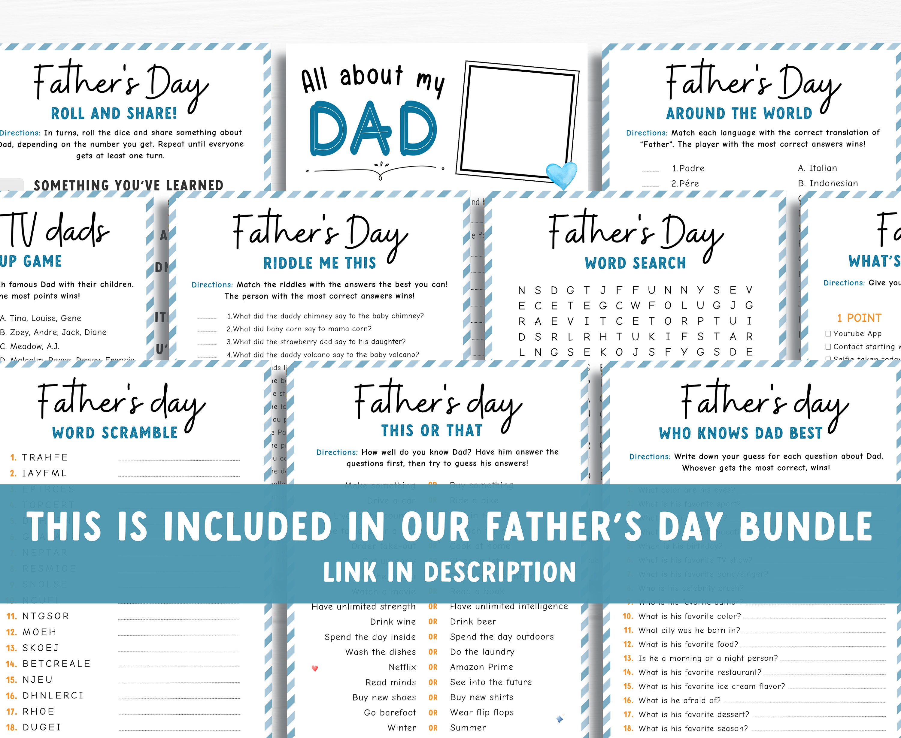 Father's Day Word Scramble Game, Printable Father's Day Game, Classroom ...